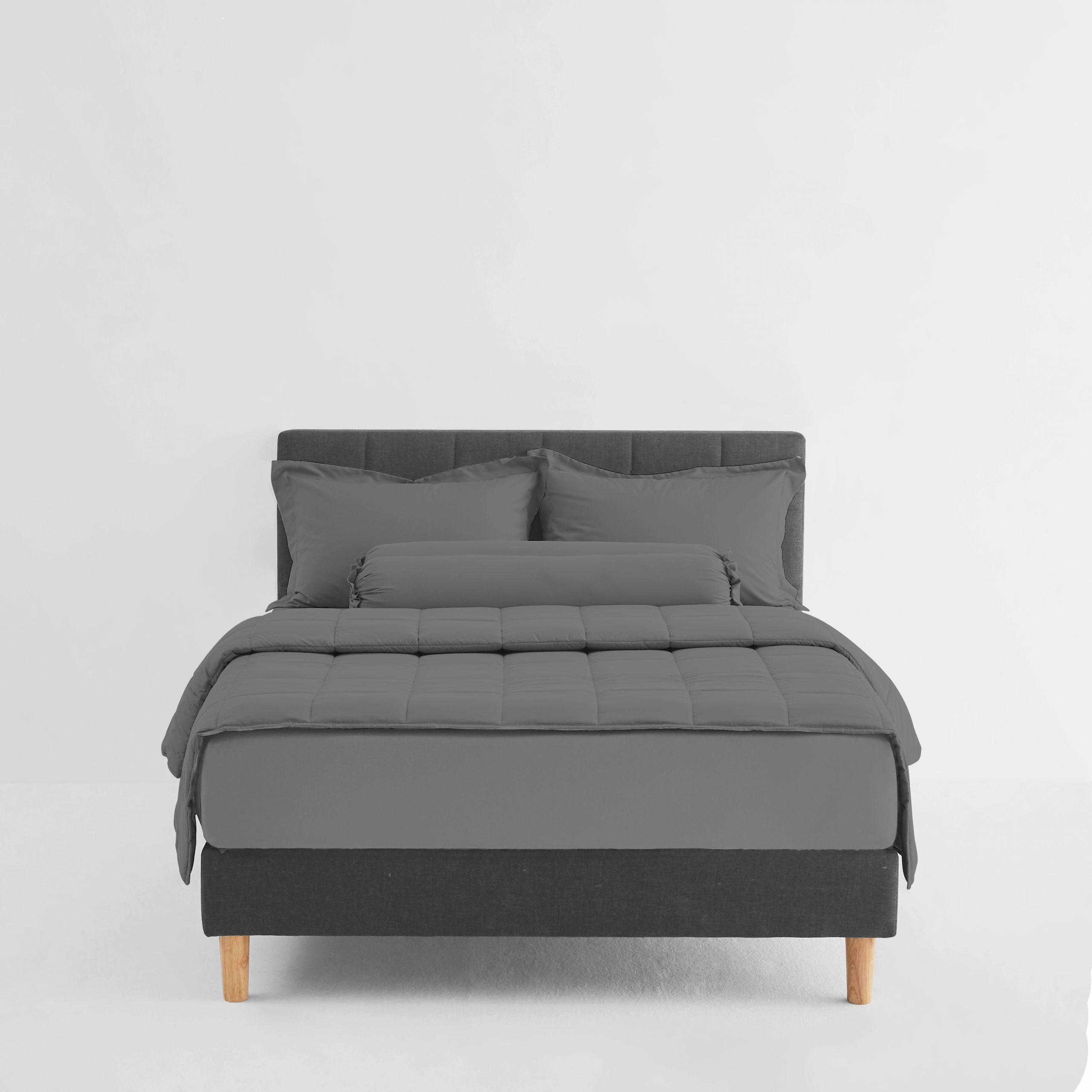 ชุดผ้าปูที่นอนพร้อมผ้านวม Lotus Attitude รุ่น BASIC : DARK GRAY | Lotus Bedding